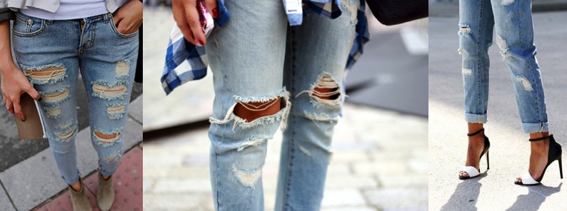 Style Fashion Blue Jeans Rotos