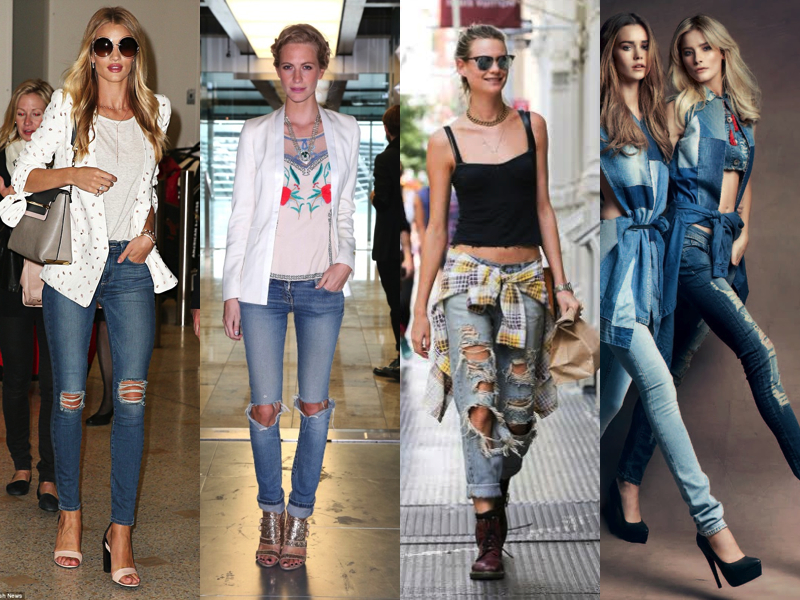 Moda Pantalones rasgados